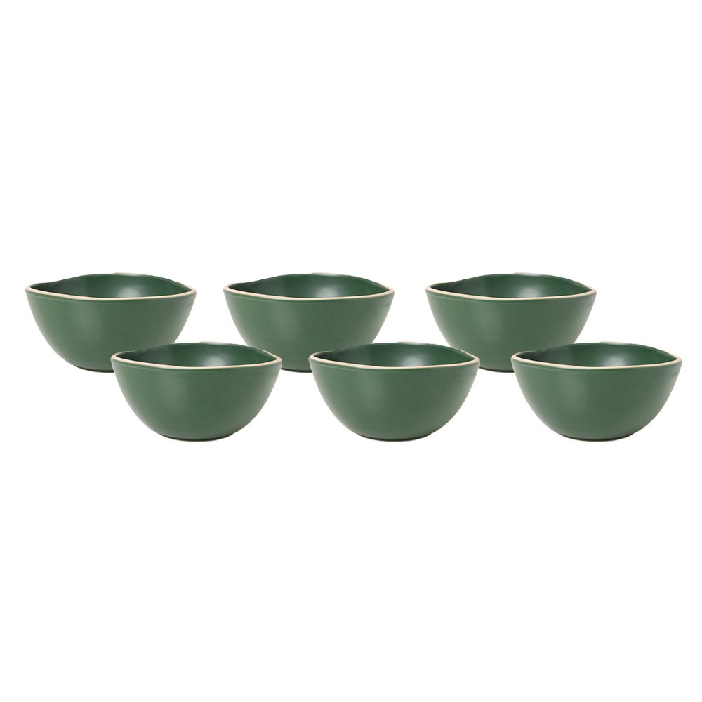 Jogo de Bowl Copa e Cia 6 Peças Vivant em Cerâmica Verde
