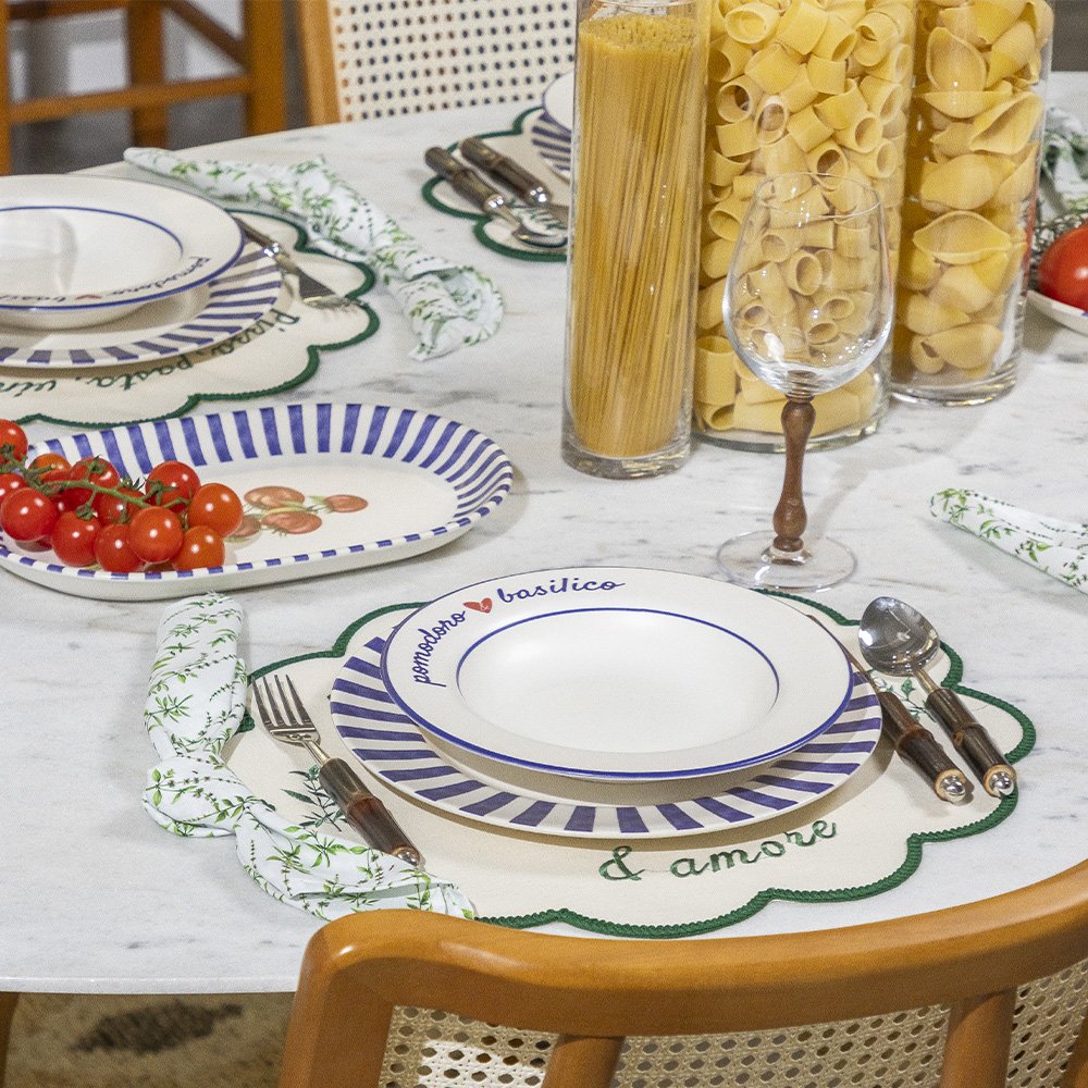 Prato Fundo Copa e Cia Aquarelle em Cerâmica Amore